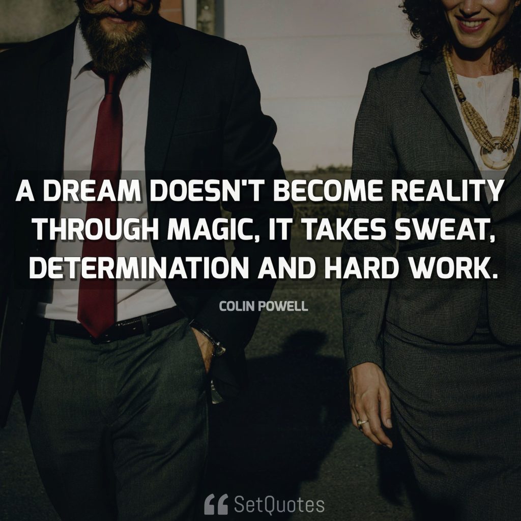 A dream doesn't become reality through magic; it takes hard work.