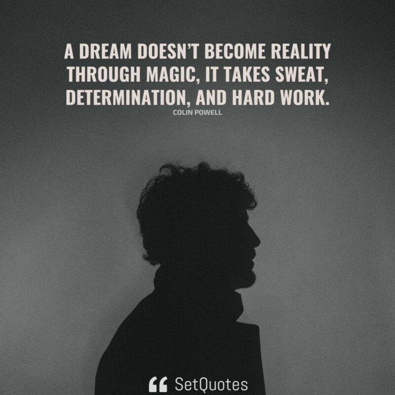 A dream doesn't become reality through magic; it takes hard work.